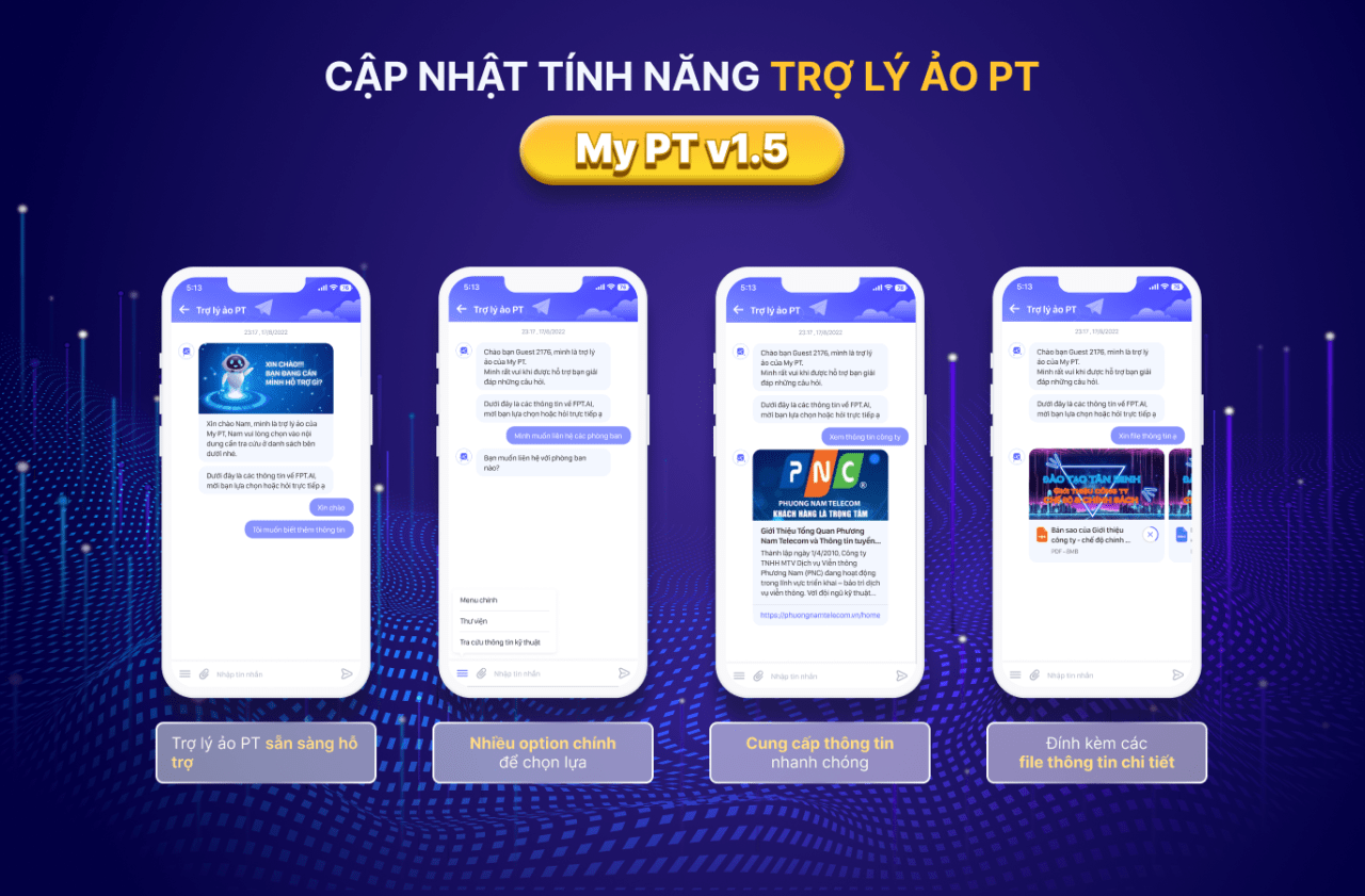 TRA CỨU ‘TẤT TẦN TẬT’ THÔNG TIN VỚI CHỨC NĂNG TRỢ LÝ ẢO TRÊN ỨNG DỤNG My PT | TRANG TIN NỘI BỘ